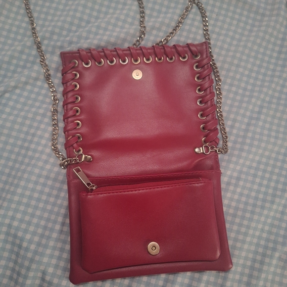 Bags | Cute Red Leather Crossbody Purse | Poshmark